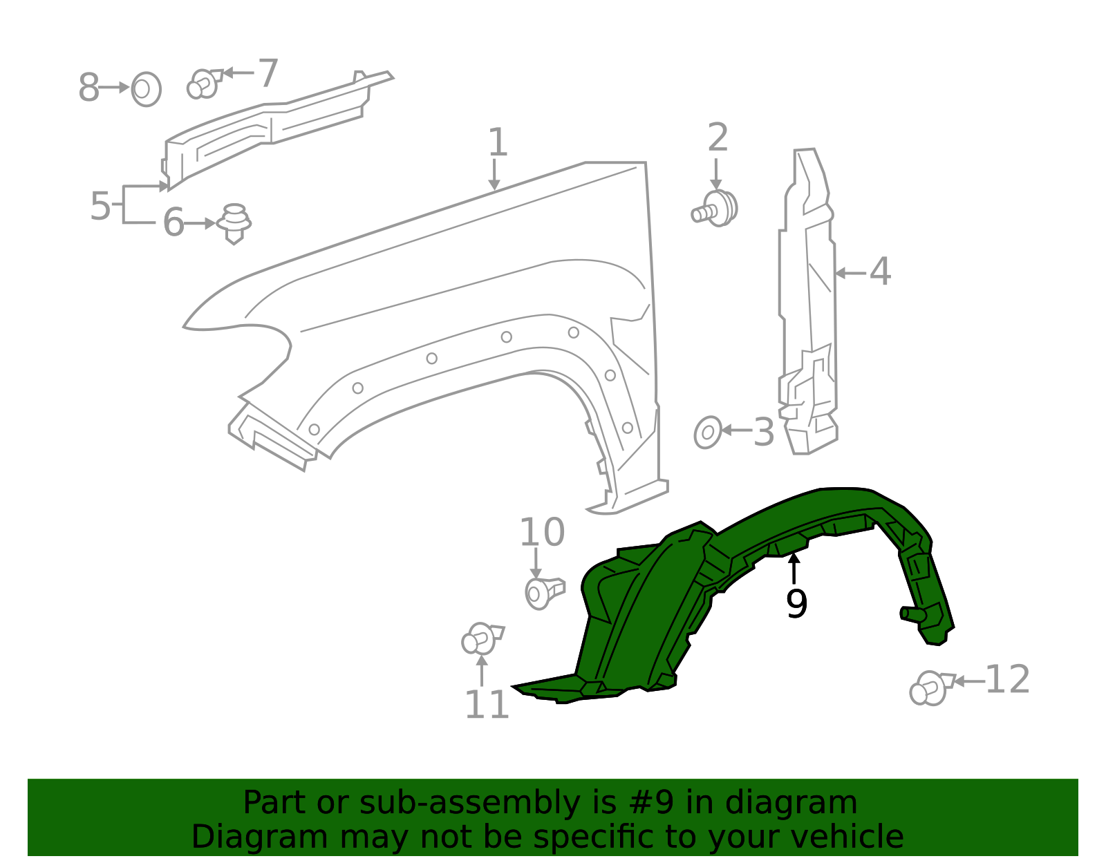53876-04080 - Fender Splash Shield Longo Toyota Parts