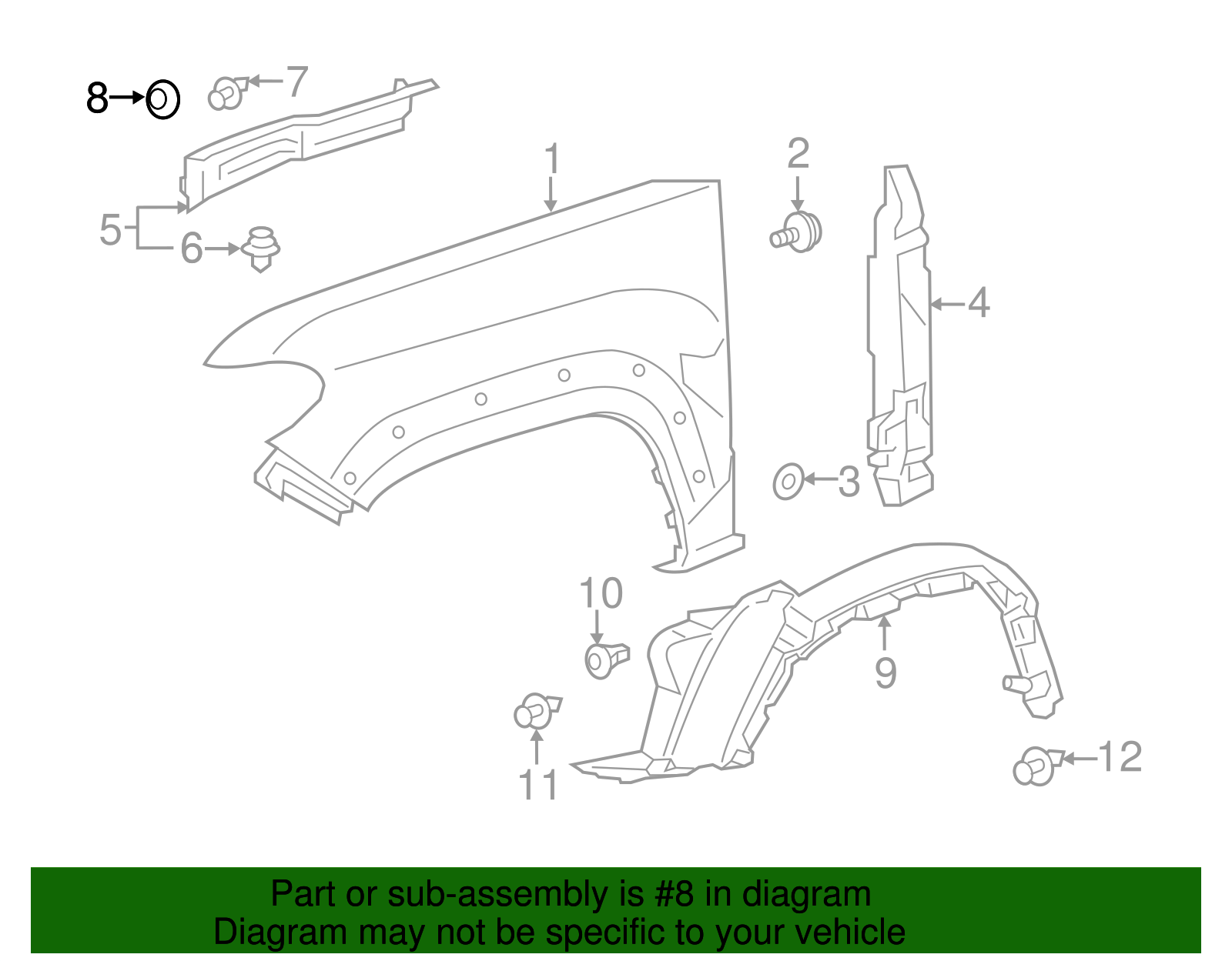 2016-2023 Toyota Tacoma Fender Ledge Cover Bumper 53384-04040 | OEM ...