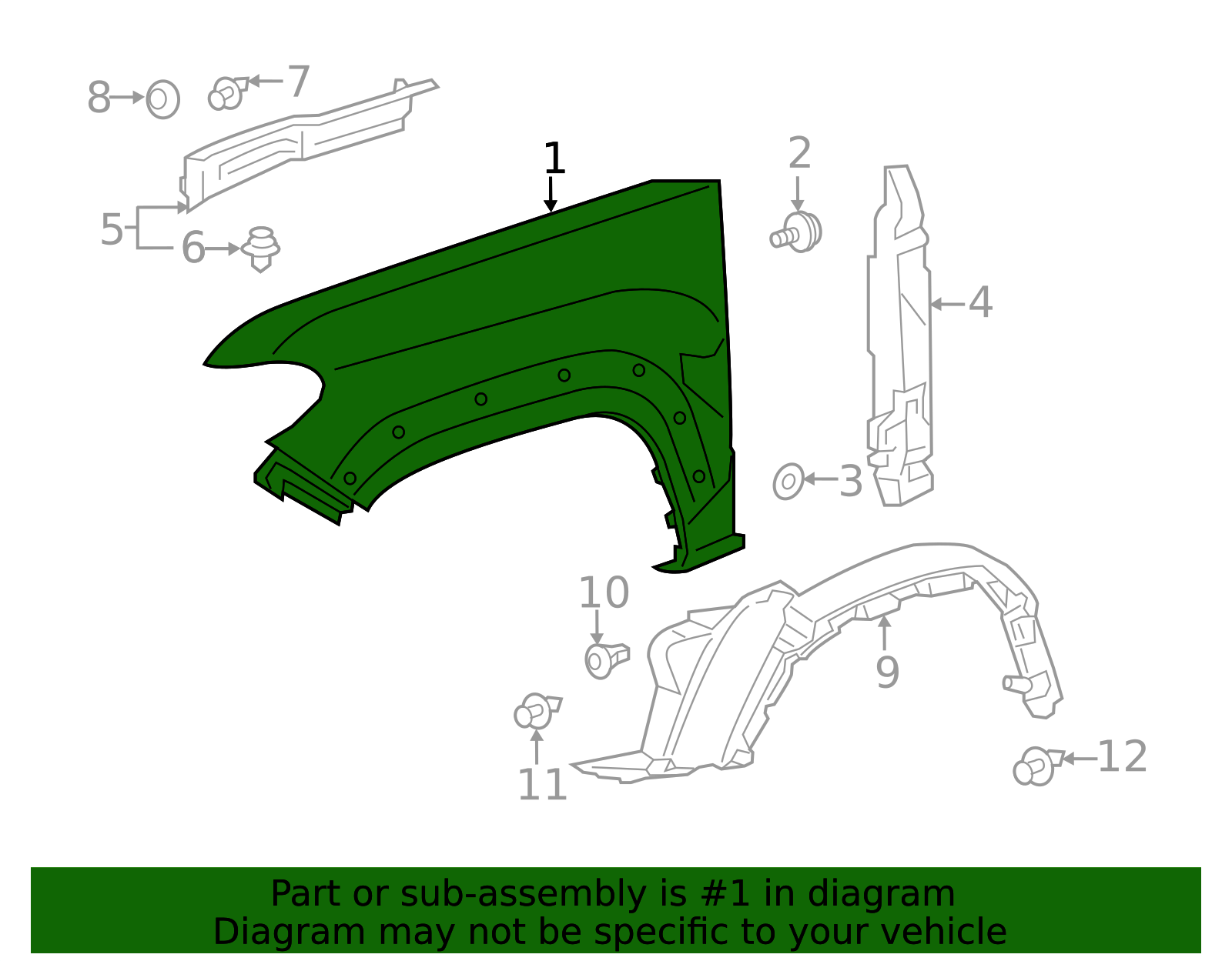 2016-2023 Toyota Tacoma Fender 53811-04110 | Bam Wholesale Parts