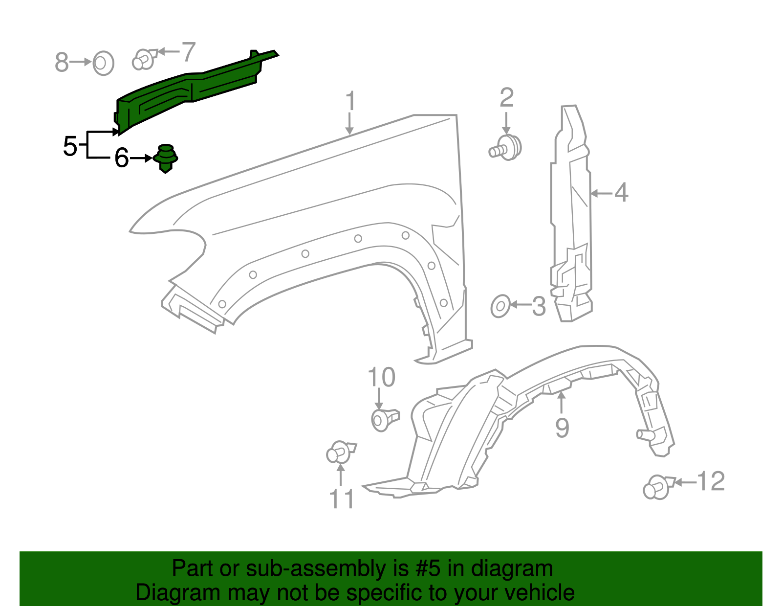53825-04010 - Fender Protection Film (Right, Front, Upper) - 2016-2023 ...