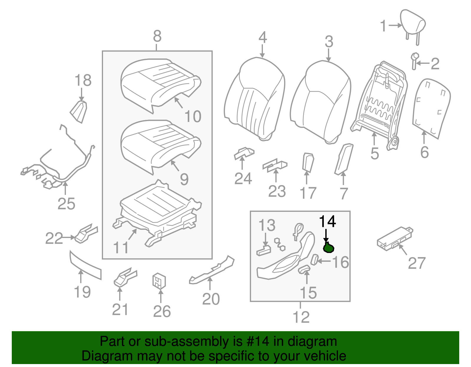 2008-2017 Infiniti Lumbar Switch 87317-1BA0D | Faulkner Infiniti of ...