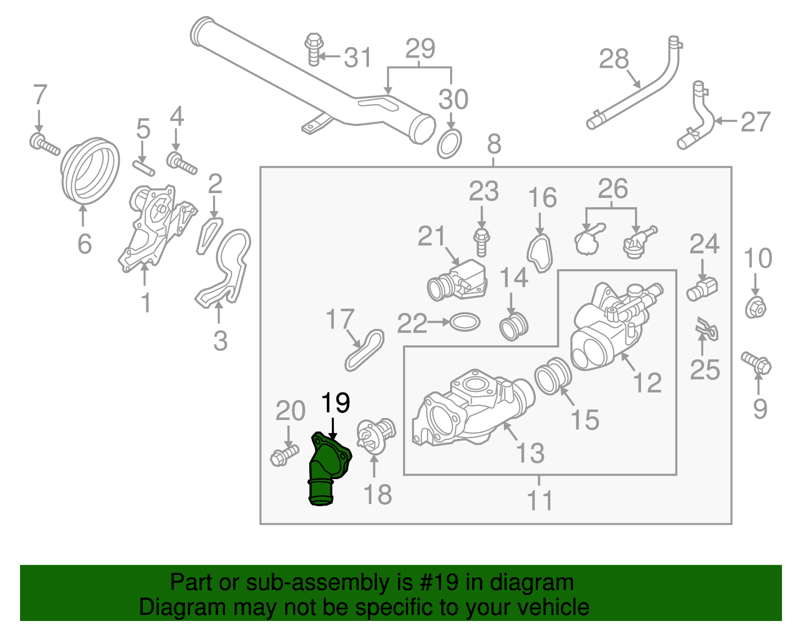 25631-3CAA0 - Water Inlet 2011-2018 Kia | Kia.Parts Store