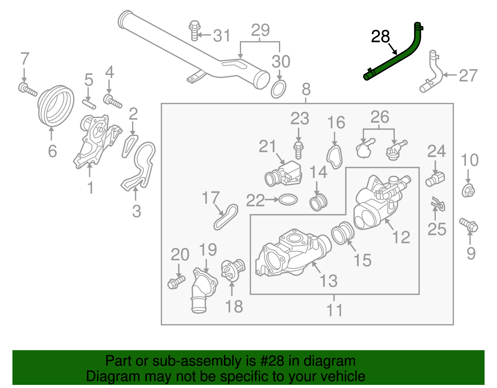 25468-3CAD0 - Engine Coolant Hose 2006-2025 Kia | Kia.Parts Store