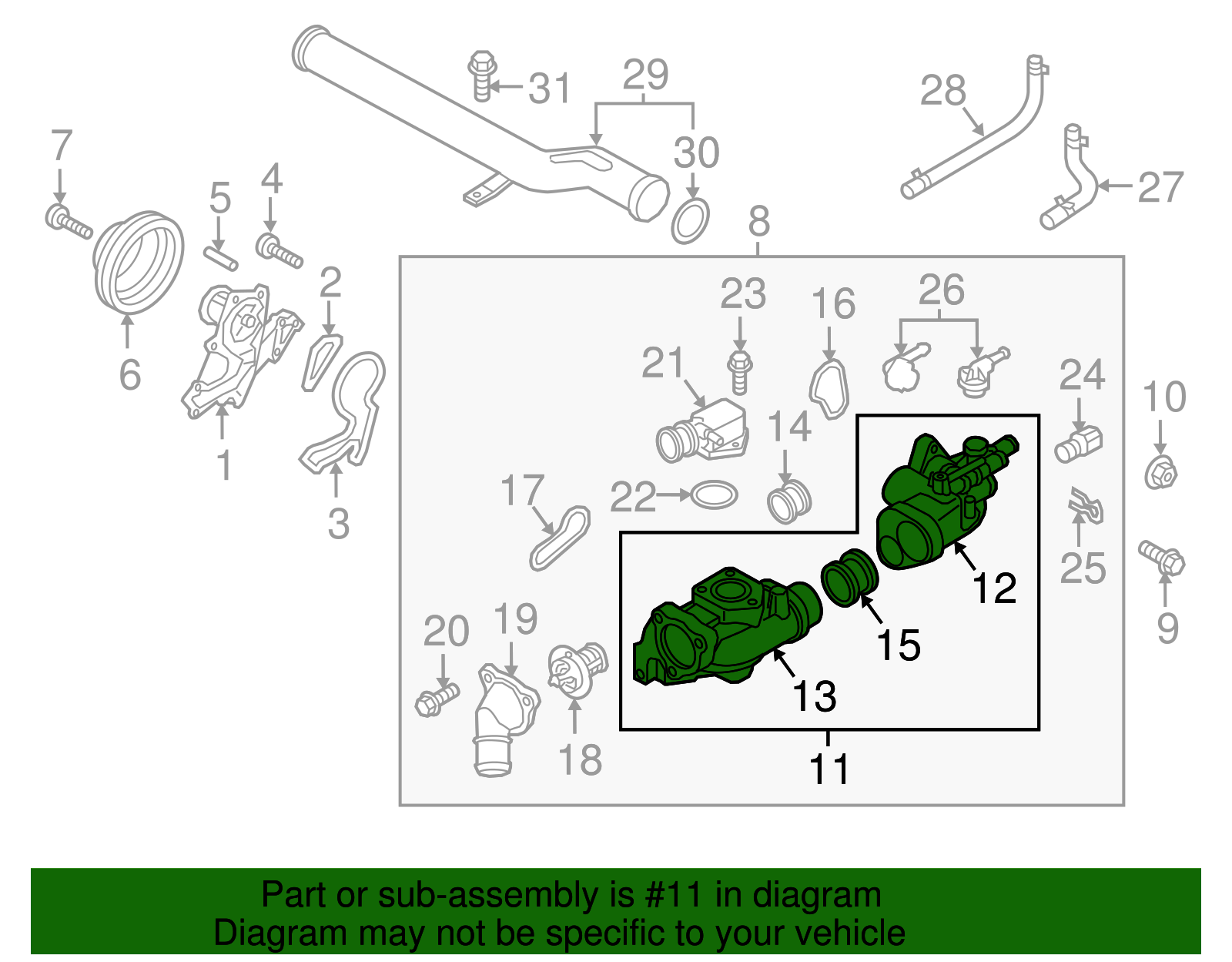 25620-3CAA0 - Thermostat Housing 2011-2018 Kia | Kia.Parts Store