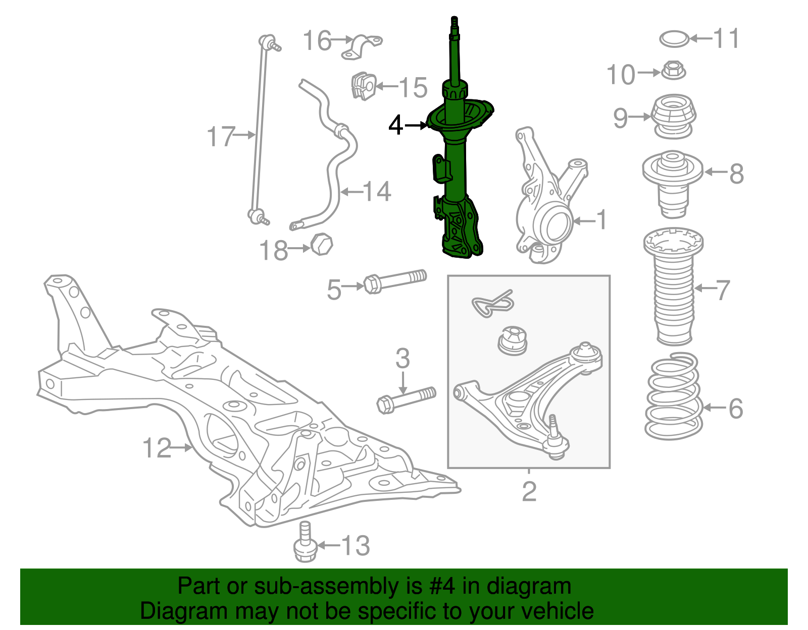 2012-2015 Toyota Prius C Strut,Absorber Assembly Shock 48520-52541 ...