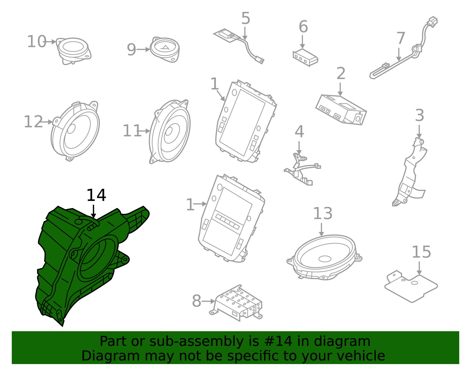 2020-2025 Subaru Outback Speaker 86301AN74A | Subaru Online Parts