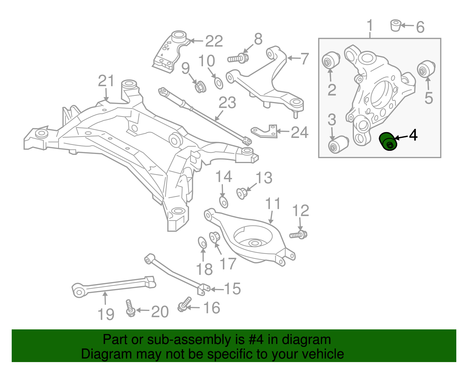 2009-2024 Nissan Knuckle Bushing 55152-JK01A | Nissan Parts OEM
