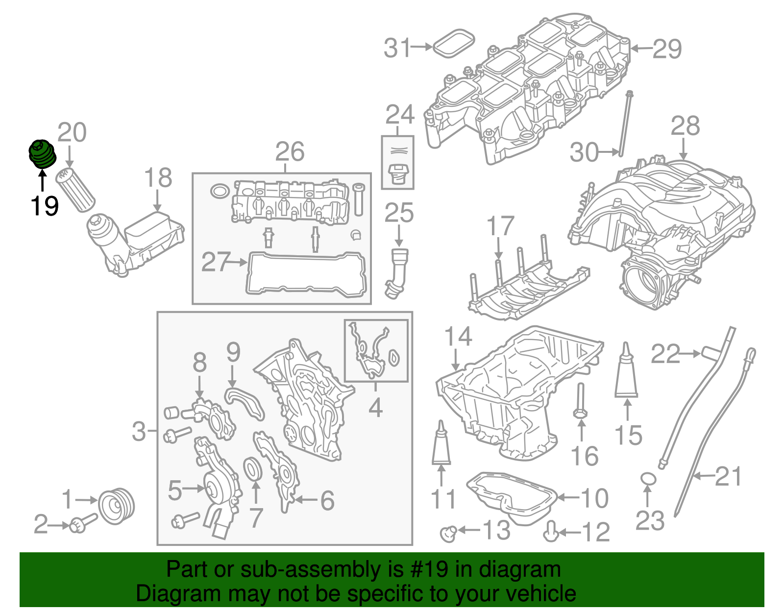 2014-2025 Mopar Oil Filter Housing Cap 68191350AA | Mopar Parts Canada