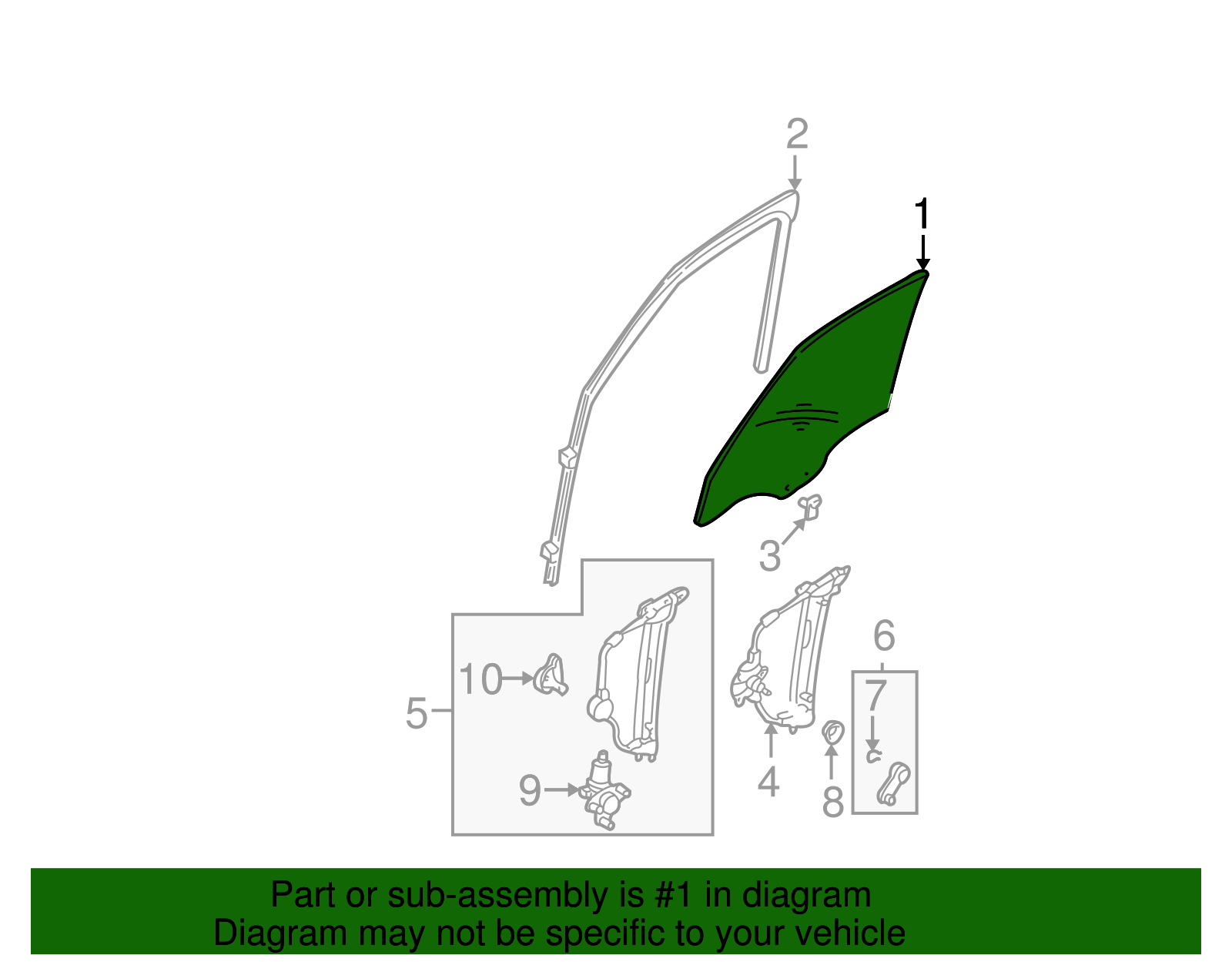 2001-2006 Mazda Tribute Door Glass EC01-59-511C | Mazda Parts Deals