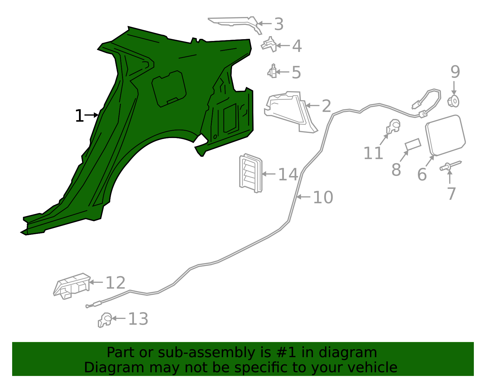 2025 Toyota Corolla Panel Sub Assembly Quar 61602-12D10 | Toyota Parts ...