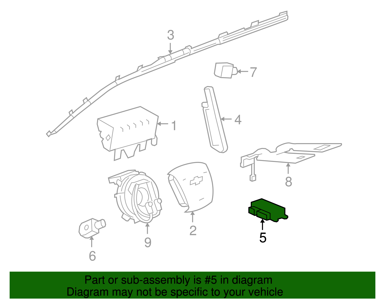 13599654 - 2012-2017 GM - Airbag Sensing and Diagnostic Module ...