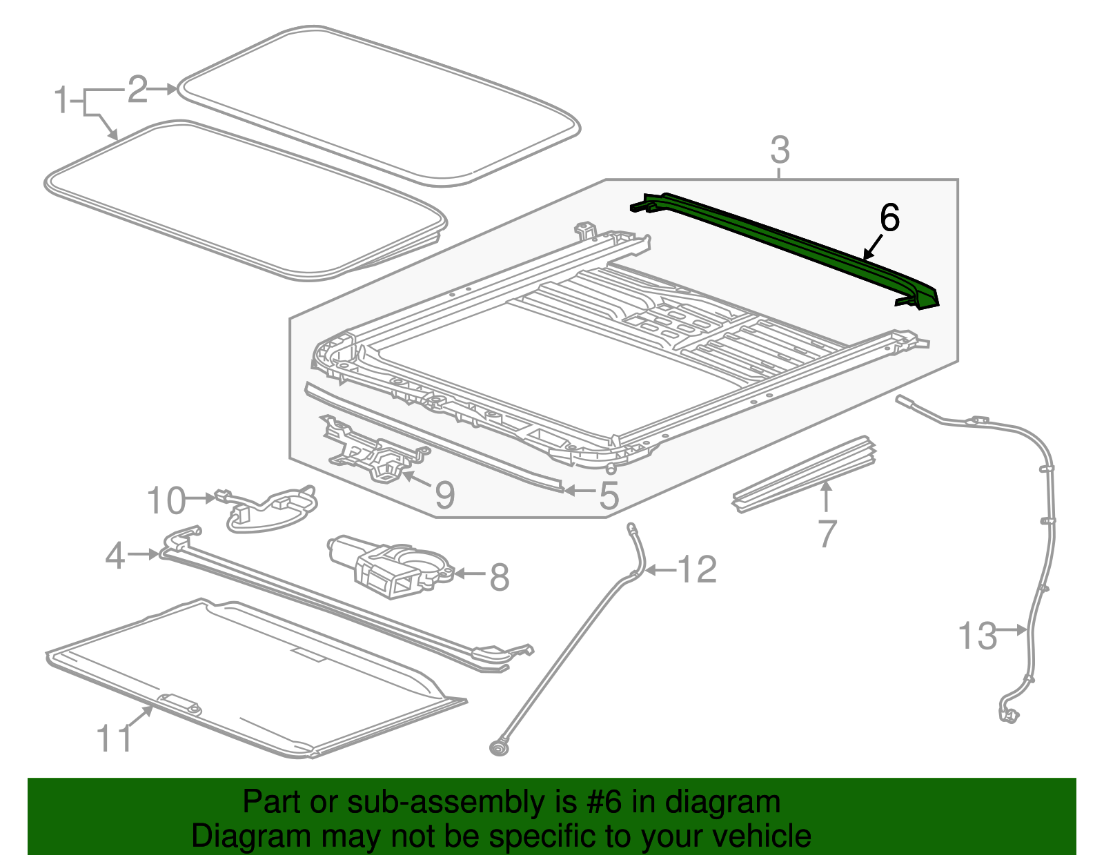 22891482 - 2014-2020 GM - Sunroof Housing Drain Gutter | Partners Chevy