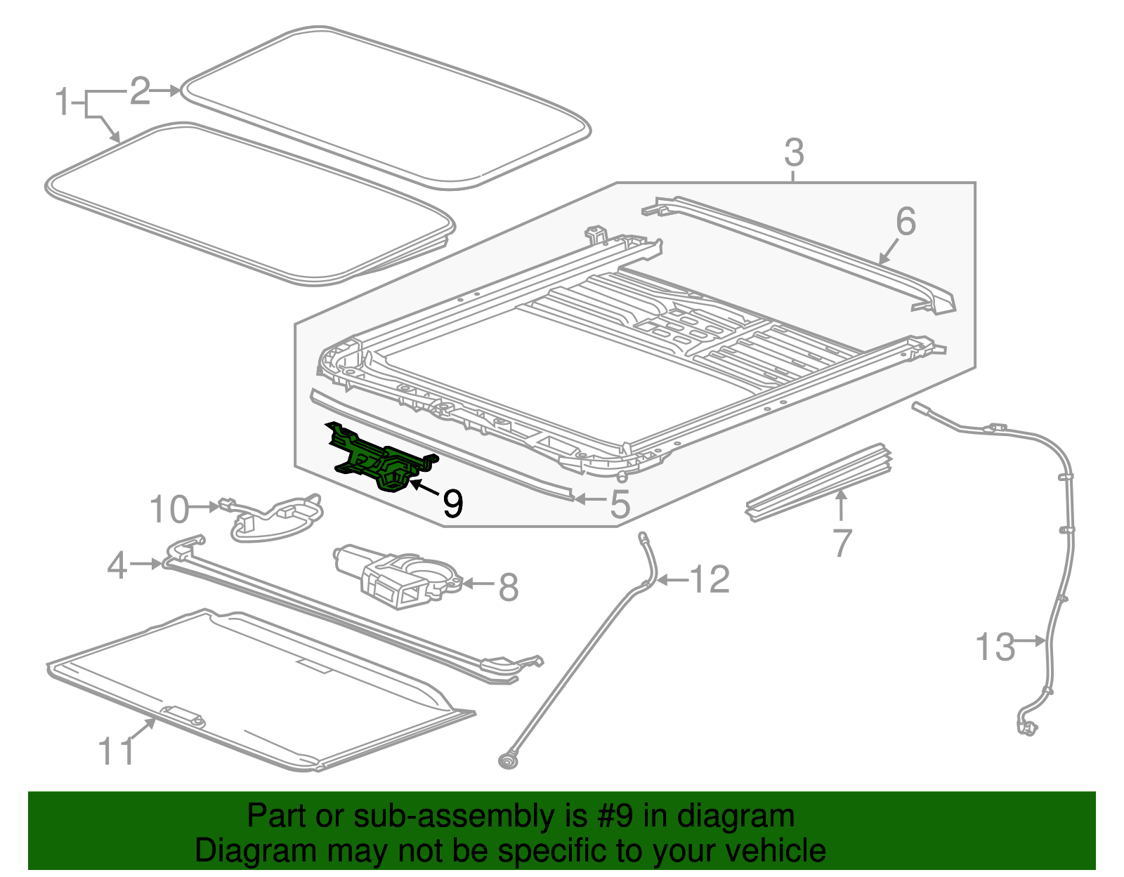2014-2020 GM Sunroof Motor Bracket 22891490 | Hadwin-White Parts