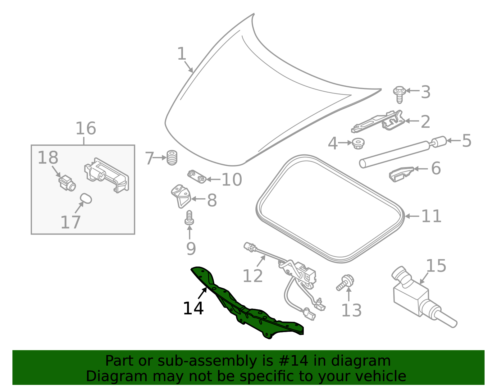 2012-2025 Porsche Lock Support 9P1-806-623 | OEM Parts Online