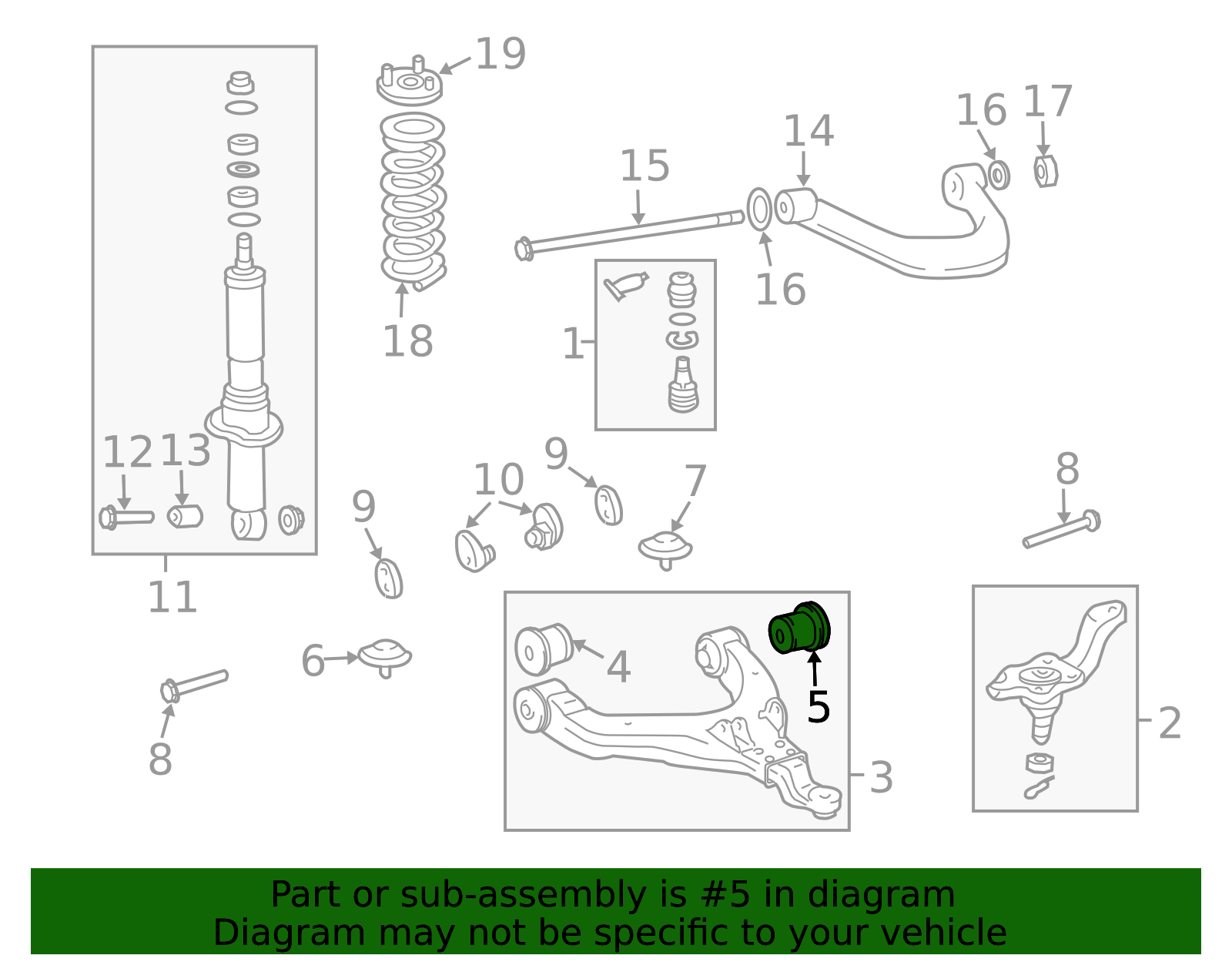 Toyota Parts Suspension Control Arm Bushing (Left, Right, Front, Lower ...