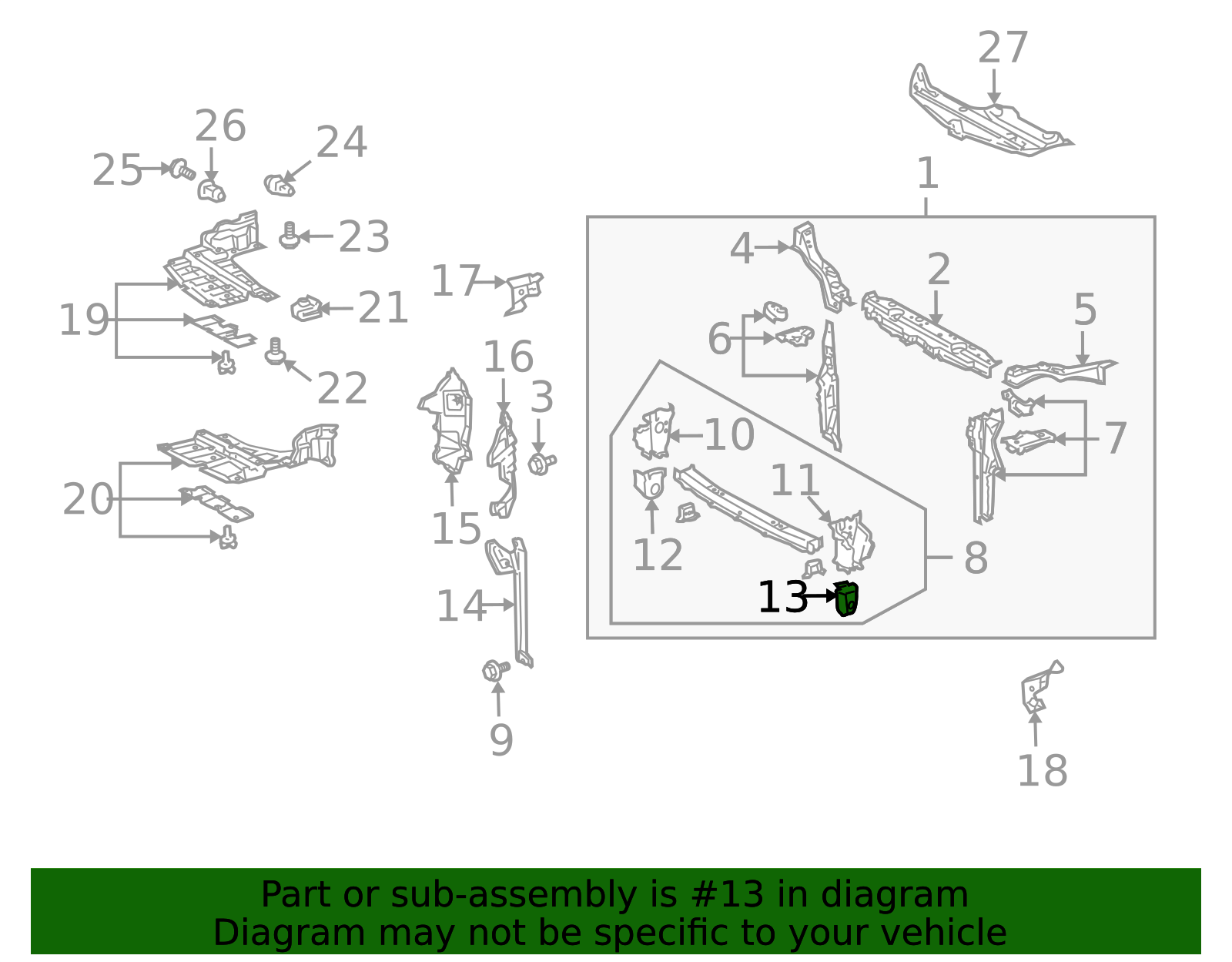 57166-47020 - Radiator Support Panel Reinforcement 2004-2009 Toyota ...