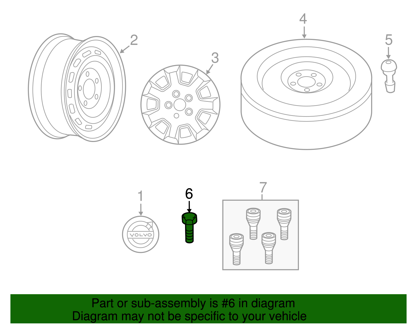 Genuine Wheel Lug Bolt, single for 2003-2025 Volvo | Part# 31423735 ...