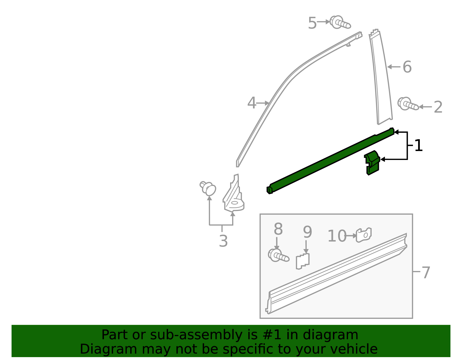 72450-TG7-A03 - 2016-2025 Honda - Molding Assembly L Front Door | Honda ...