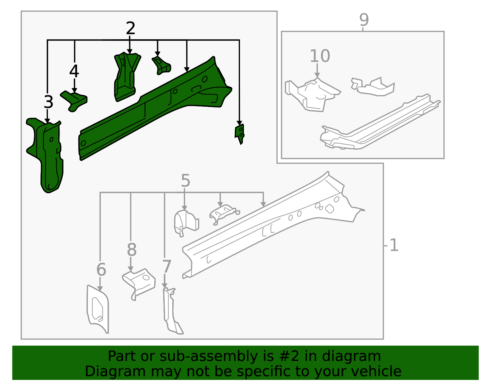 51615FL2209P - Outer Rail | Subaru Parts HQ