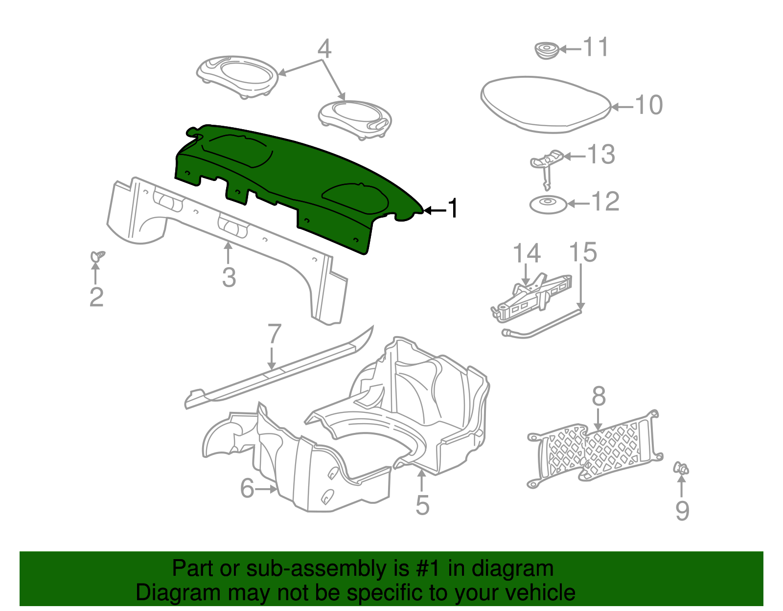 2000-2005 GM Pkg Tray Trim 22616735 | Capital Chevy Parts