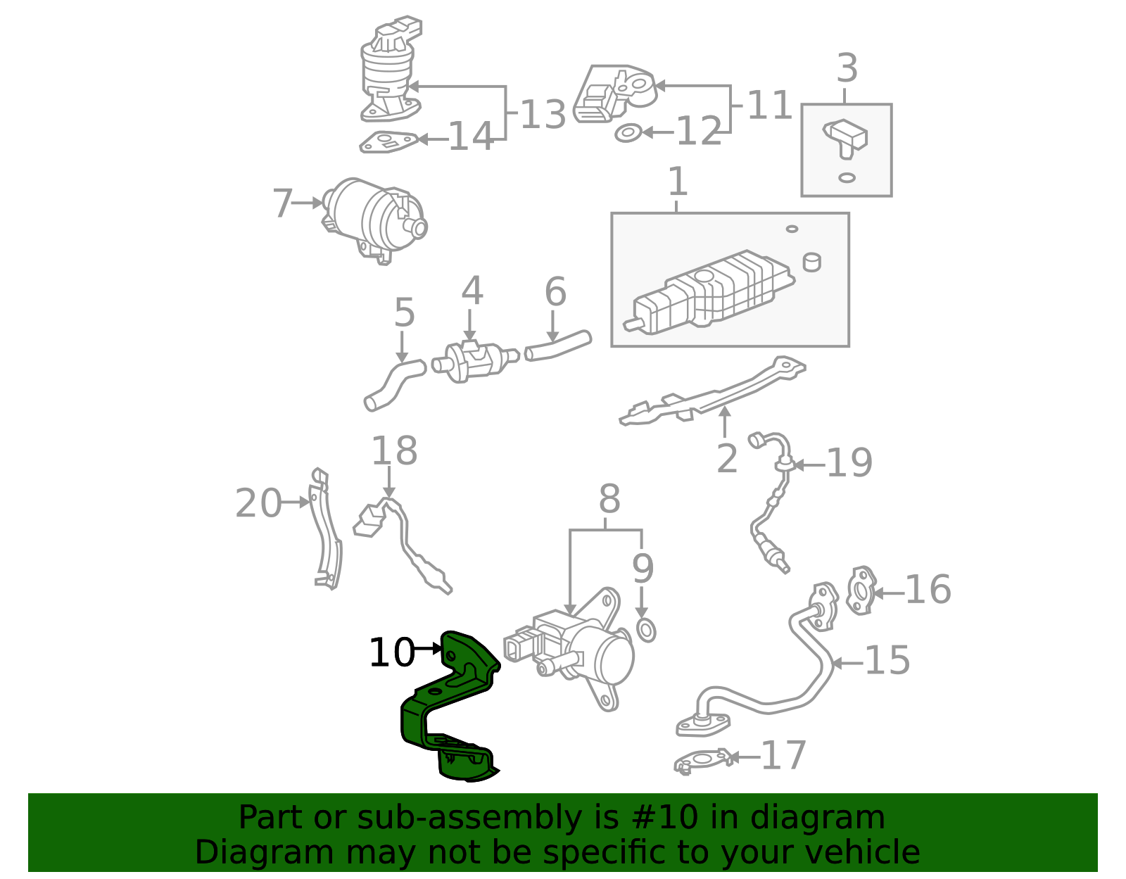 36163-RB0-000 - Vapor Canister Purge Solenoid Bracket Honda Parts Online