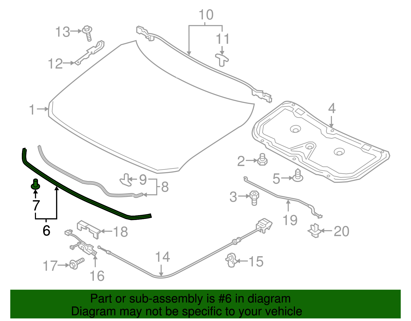 KB7W-56-770A - Seal To Hood 2017-2024 Mazda CX-5 | Ottawa Mazda Parts