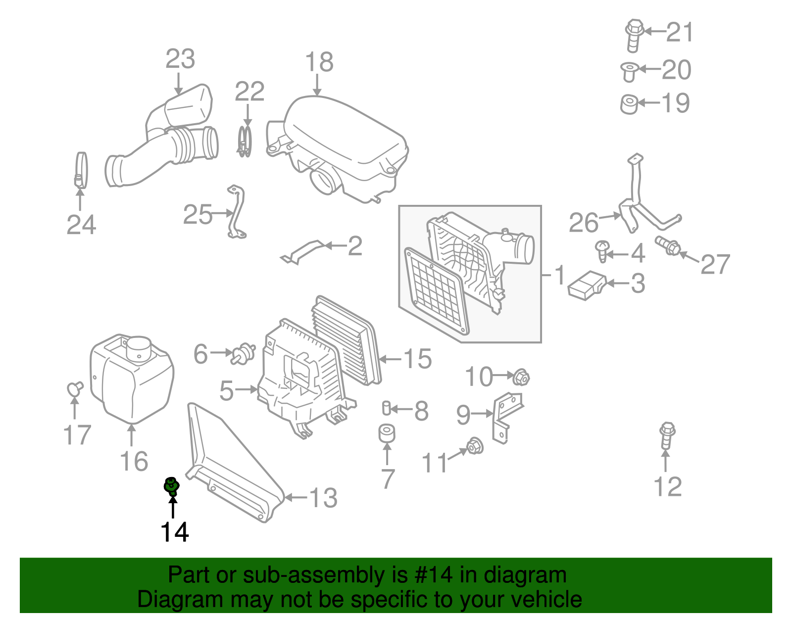 909140052 - Air Inlet Retainer 2006-2009 Subaru | Subaru Factory Parts ...
