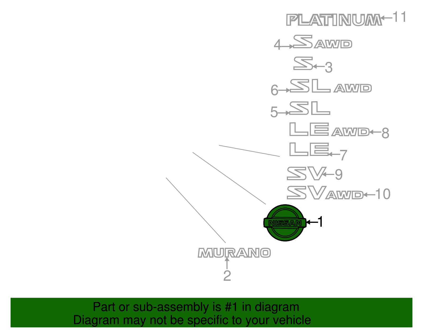 2009-2014 Nissan Murano Hatch Emblem 90890-1AA0A | Hart Nissan of NoVa