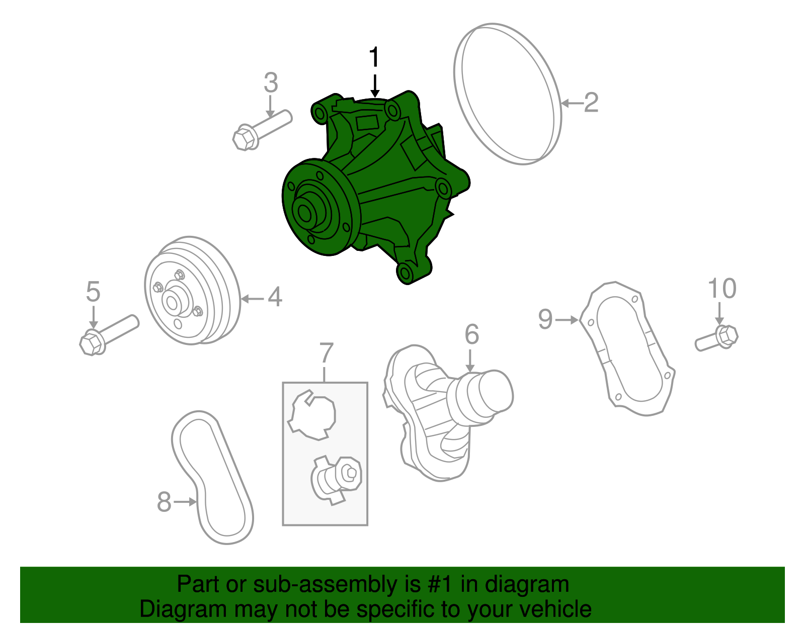 2008-2010 Ford Water Pump Assembly 8C3Z-8501-C | OEM Parts Online