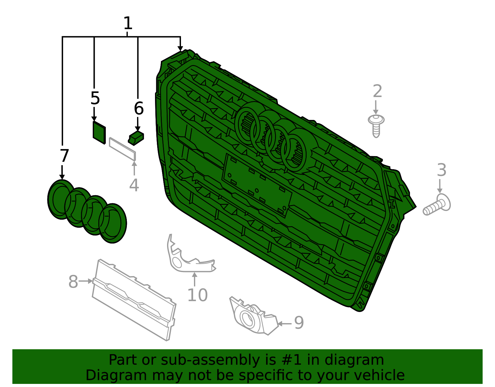 8W6-853-651-AT-RP5 - Center Grille 2018-2019 Audi | Audi OEM Parts Guy