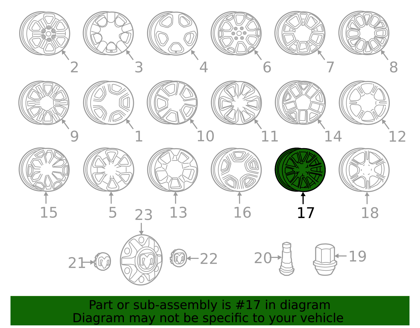 4755198AA - Aluminum Wheel Spare - 2019 2020 Ram 1500 | Mopar Parts Canada