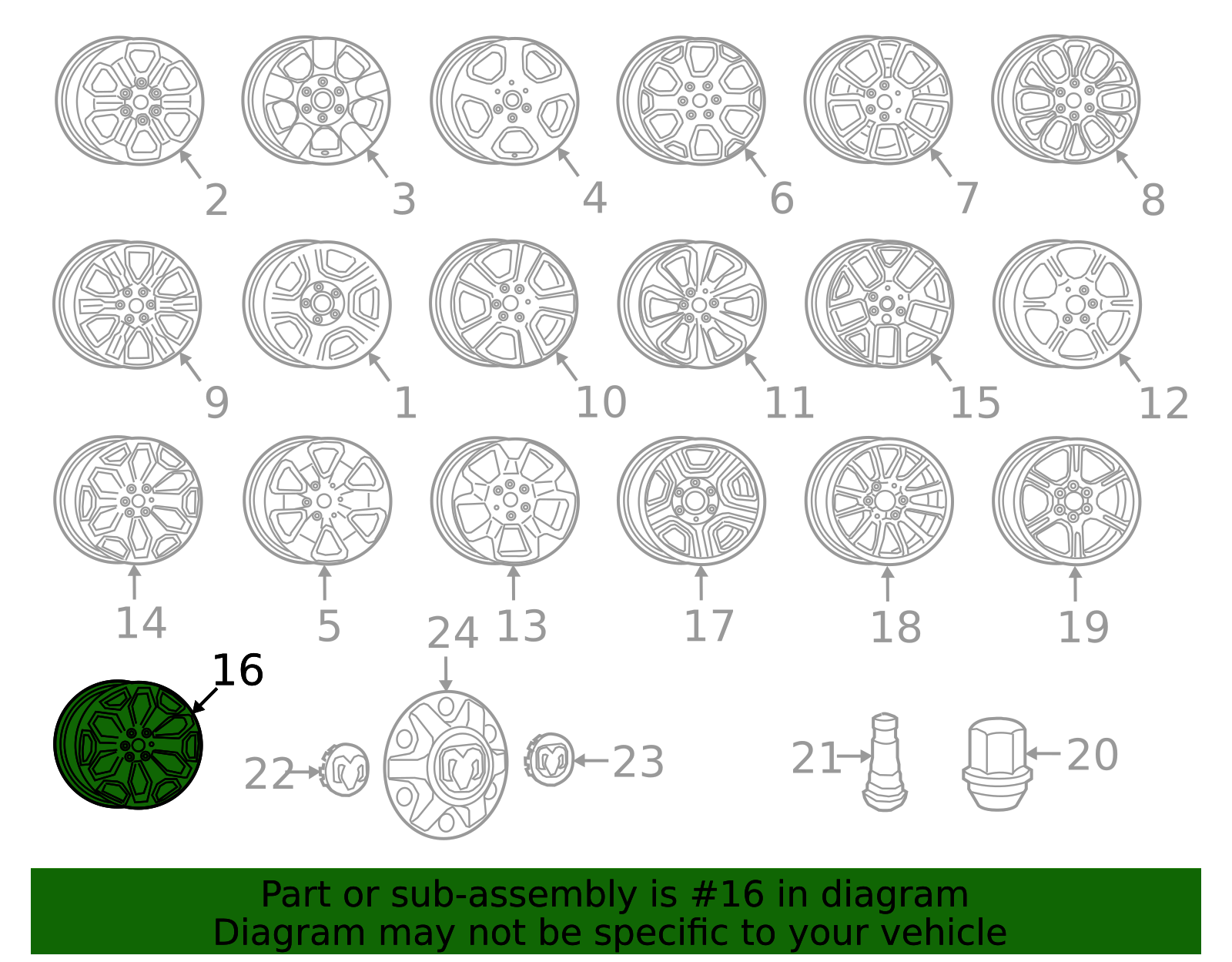 2022-2025 Ram 1500 Aluminum Wheel, Front Or Rear 68497383AA | Mopar ...