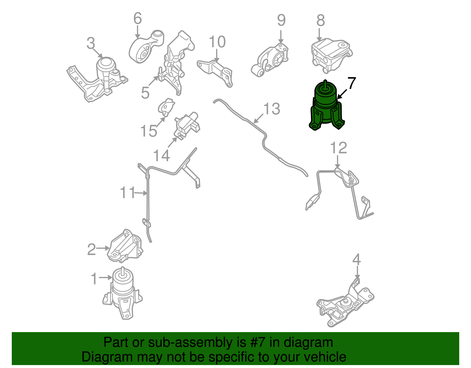 2007-2014 Nissan Rear Mount 11320-9N00A | Nissan Parts Plus