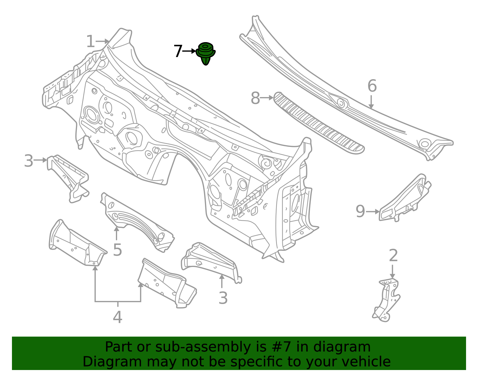 51718234698 - 1999-2018 BMW Cowl Grille Clip (51-71-8-234-698) | BMW of ...