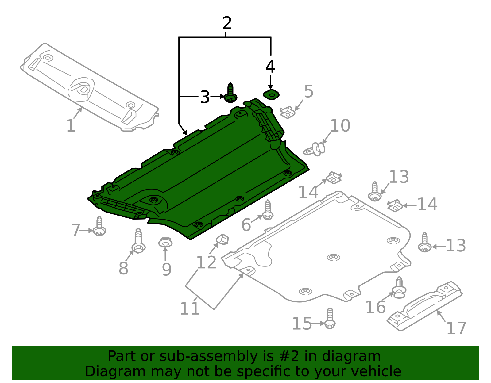 8W0863821F - 2019-2023 Audi Front Lower Radiator Support Splash Shield ...