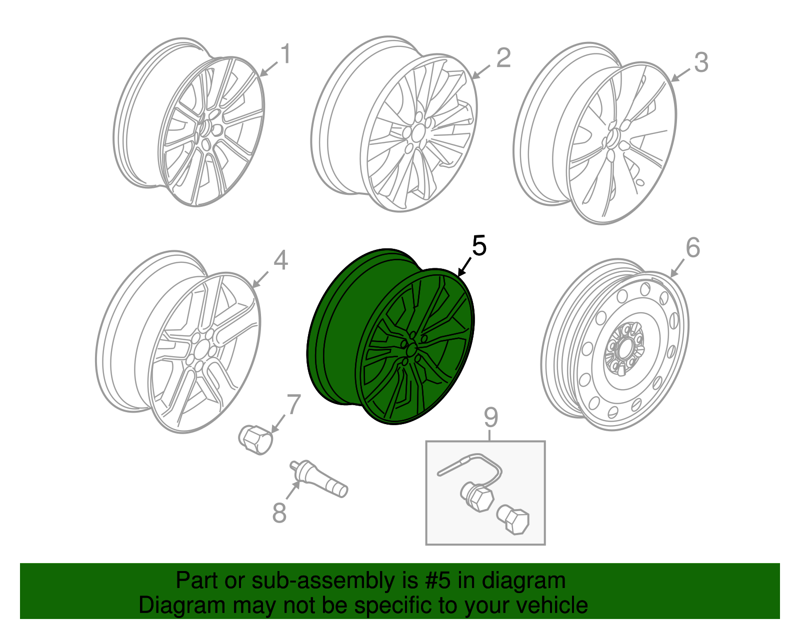 2016-2019 Ford Flex | Wheel, Alloy | GA8Z-1007-A | Walls' Ford Parts