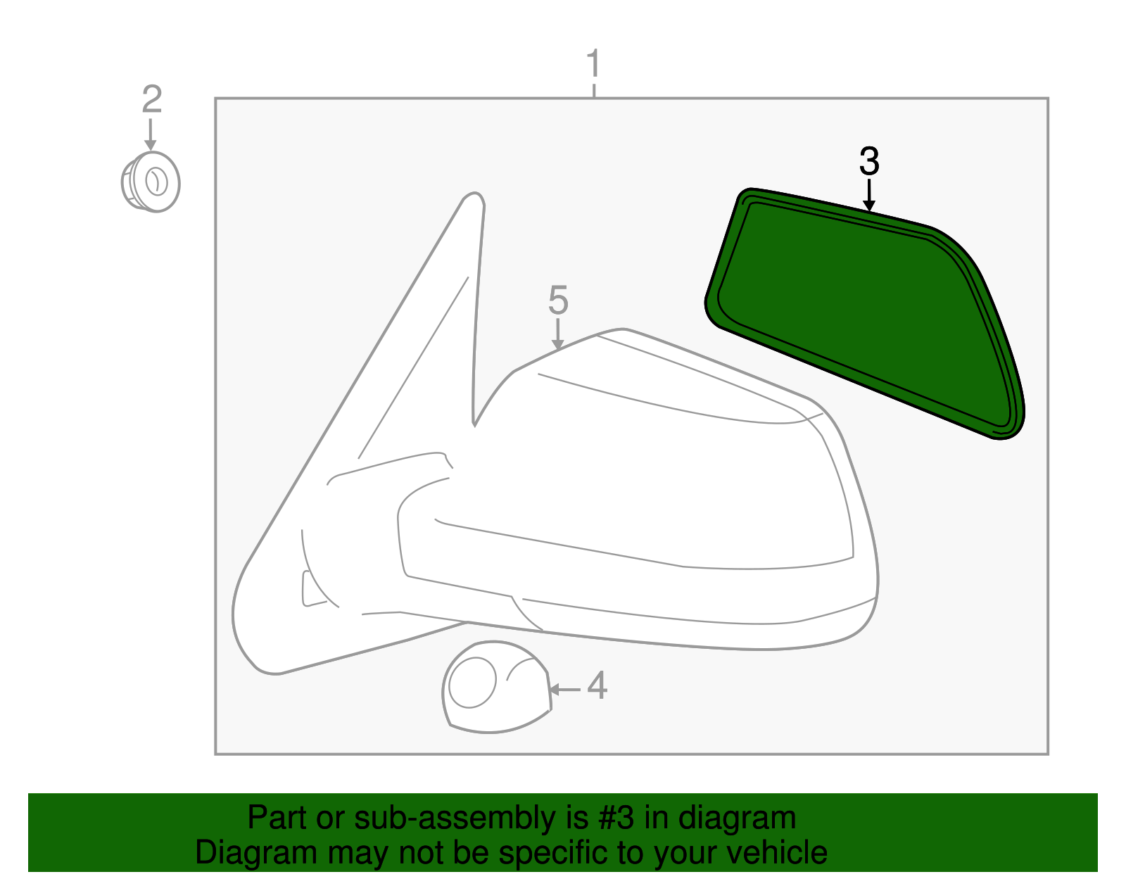 Genuine Toyota Door Mirror Glass (Right) part# 87903-0C032 for 2010 ...