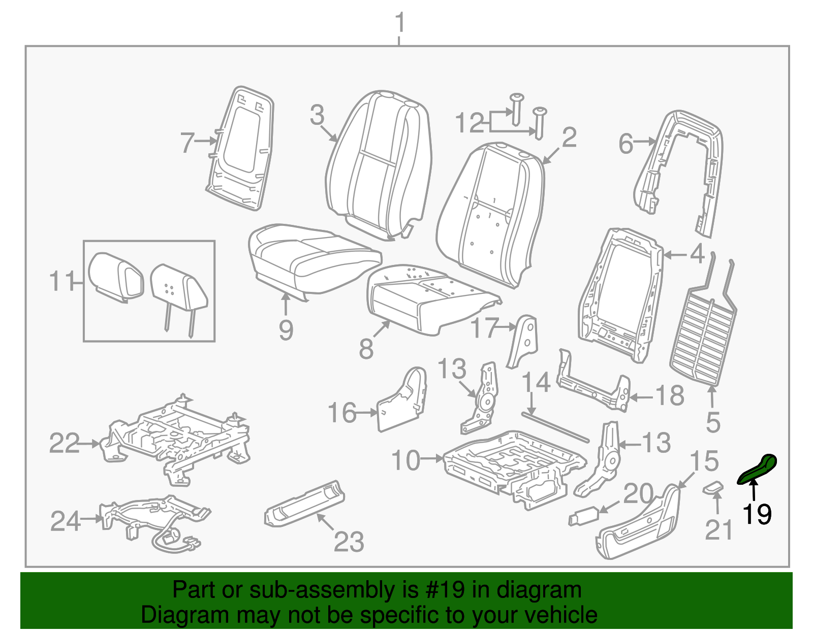 2007-2014 GM Light Cashmere Passenger Seat Recliner Handle 15232599 ...