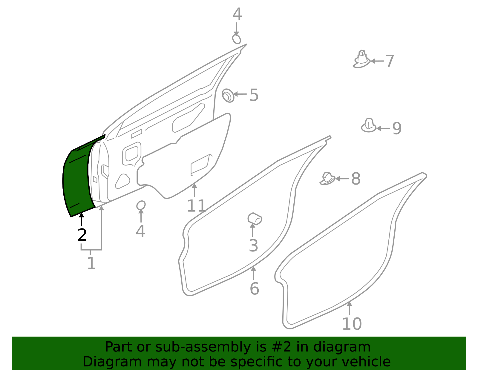 2008-2017 Mitsubishi Lancer Outer Panel 5700A482 | Mitsubishi Parts ...