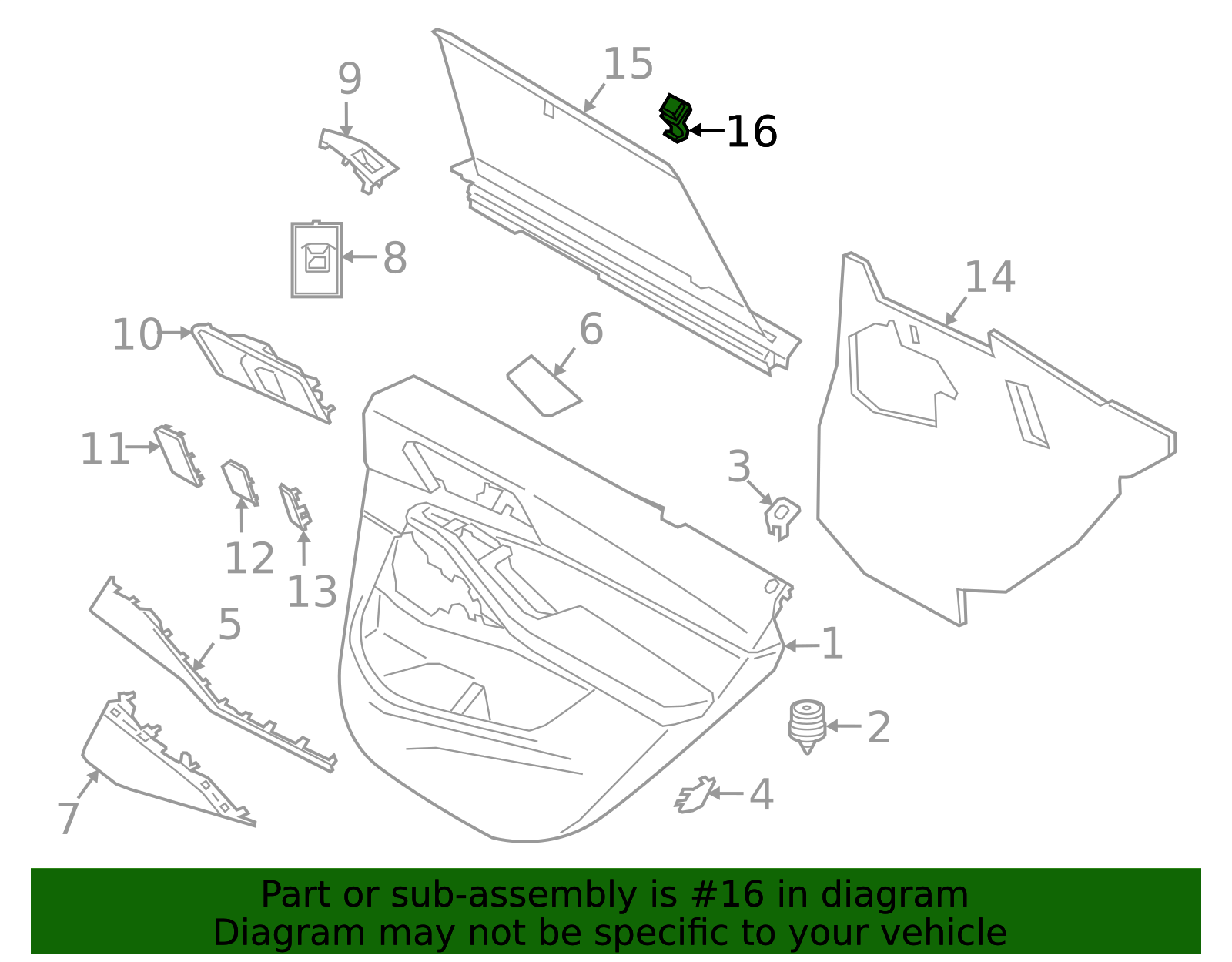 51357479511 - 2019-2025 BMW X5 Door Glass Sunshade Clip (51-35-7-479 ...