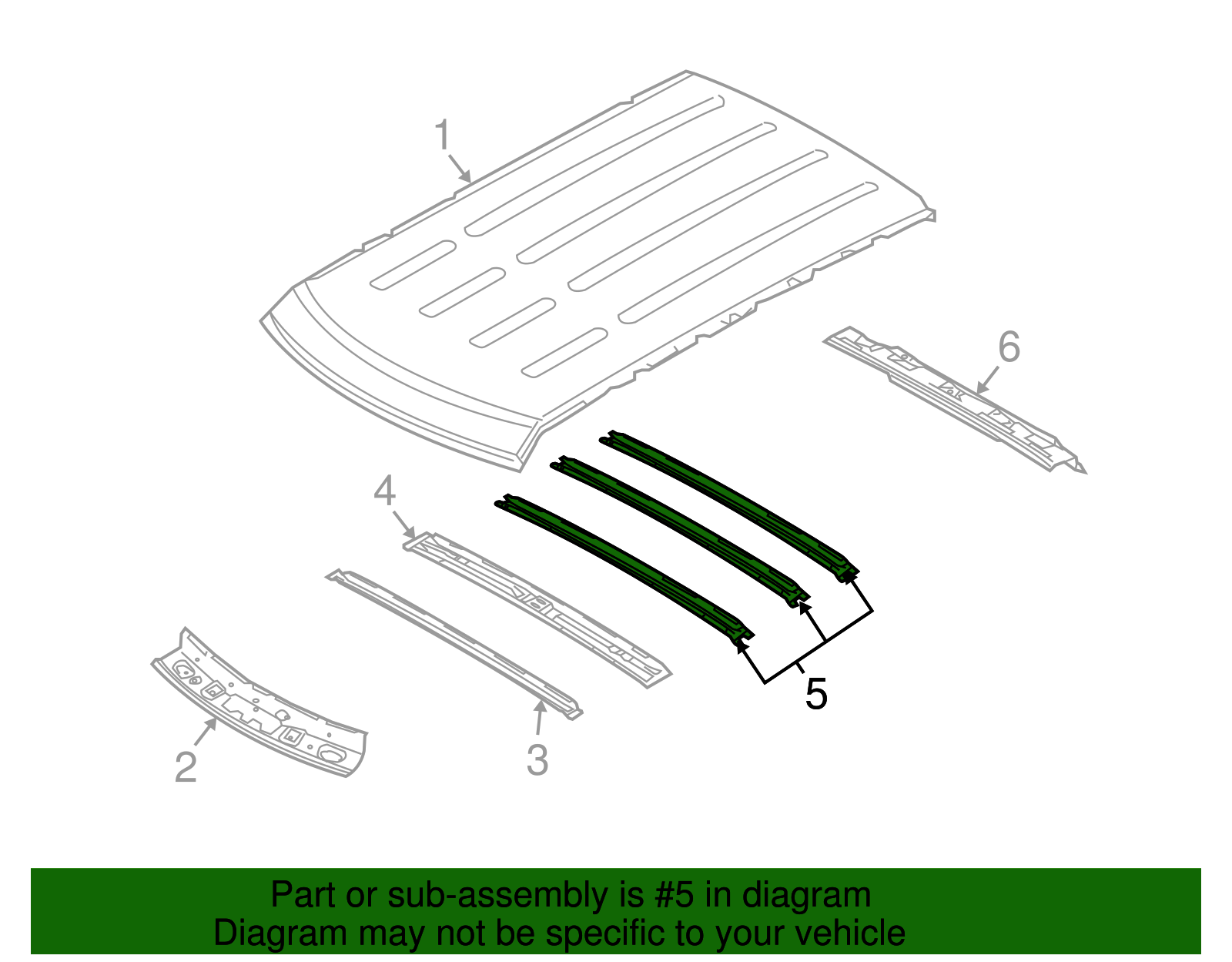 2010-2013 Kia Soul Roof Bow 67192-2K000 | Kia OEM Parts Outlet