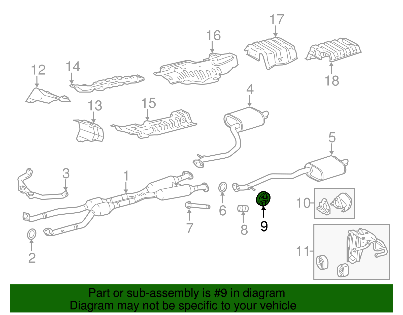 17565-0S011 - Muffler & Pipe Hanger - 2007-2021 Lexus | My L Parts