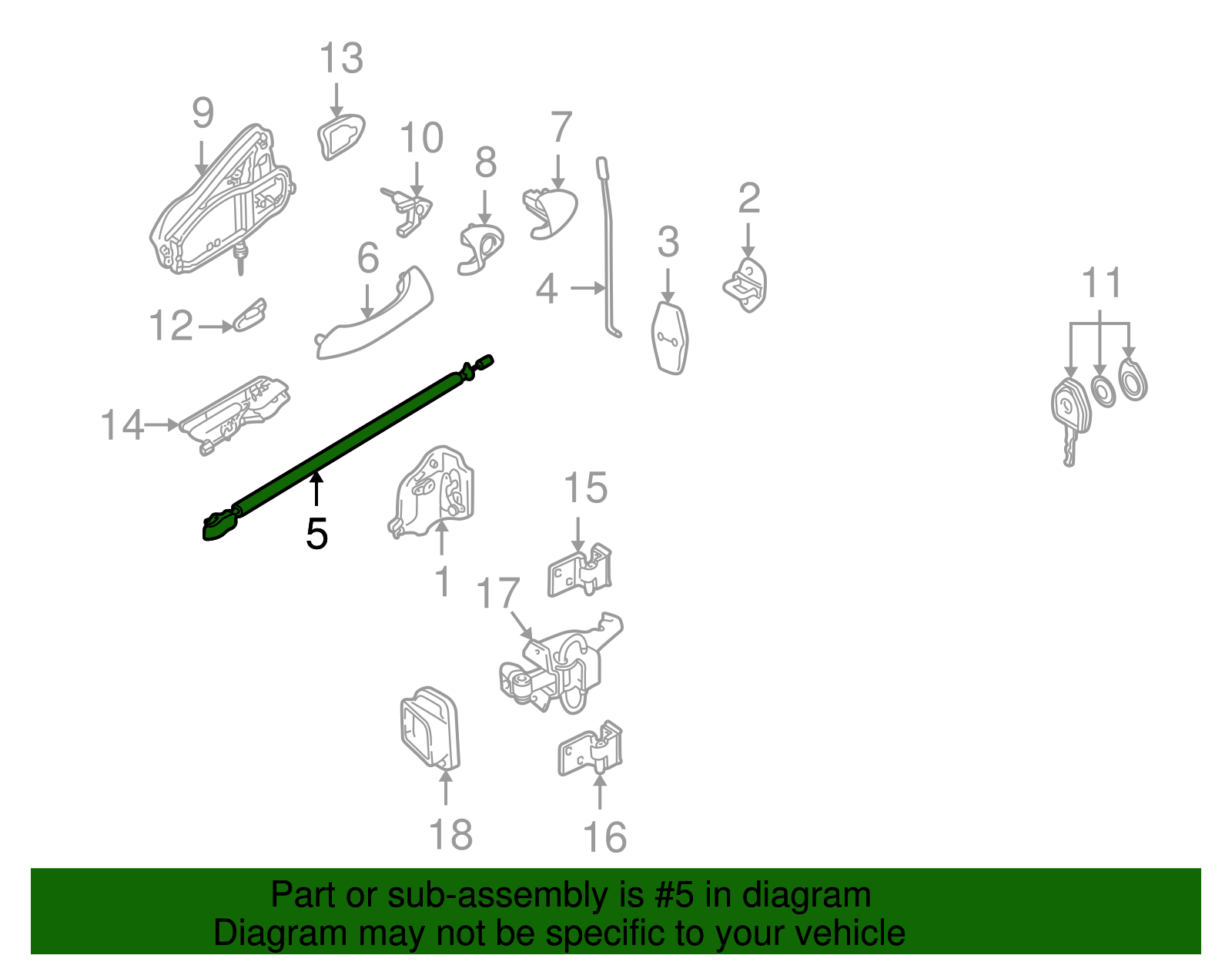 51218403057 - 2000-2006 BMW X5 Lock Cable (51-21-8-403-057) | BMW of ...