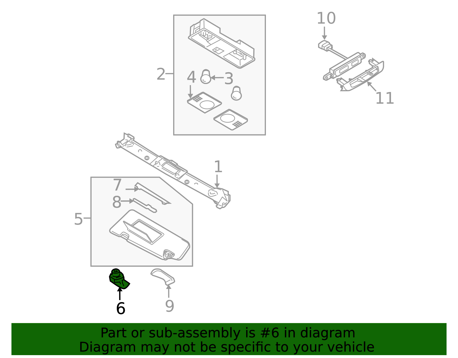 96409-CE401 - Sun Visor Holder 2004-2009 Nissan 350Z | Official Nissan ...