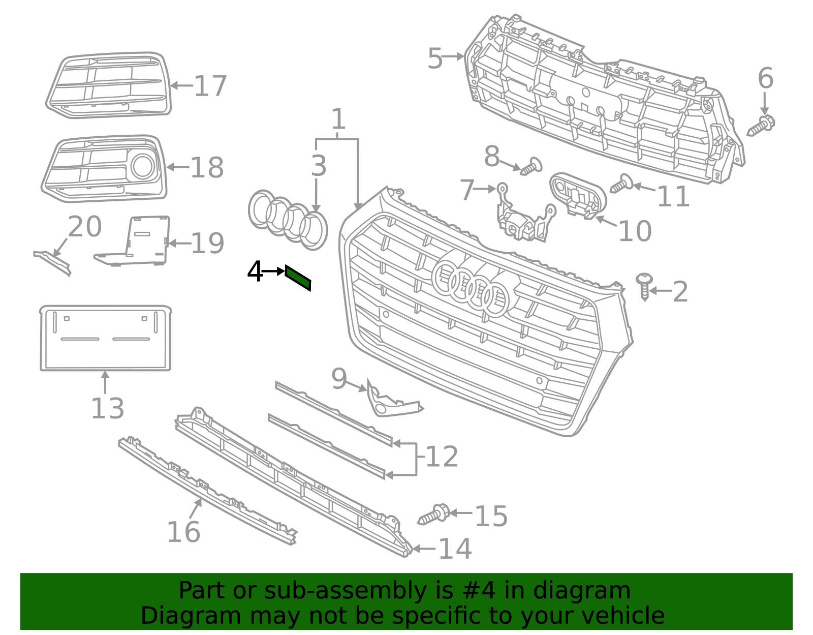 80A-853-736-2ZZ - Nameplate 2018-2020 Audi | Audi OEM Parts Guy