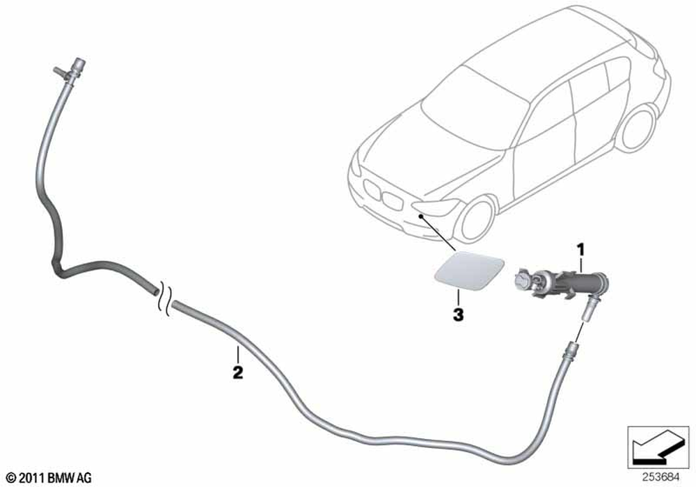 51118068558 - BMW Cover, Spray Nozzle, Primed Right 2015-2021 BMW ...