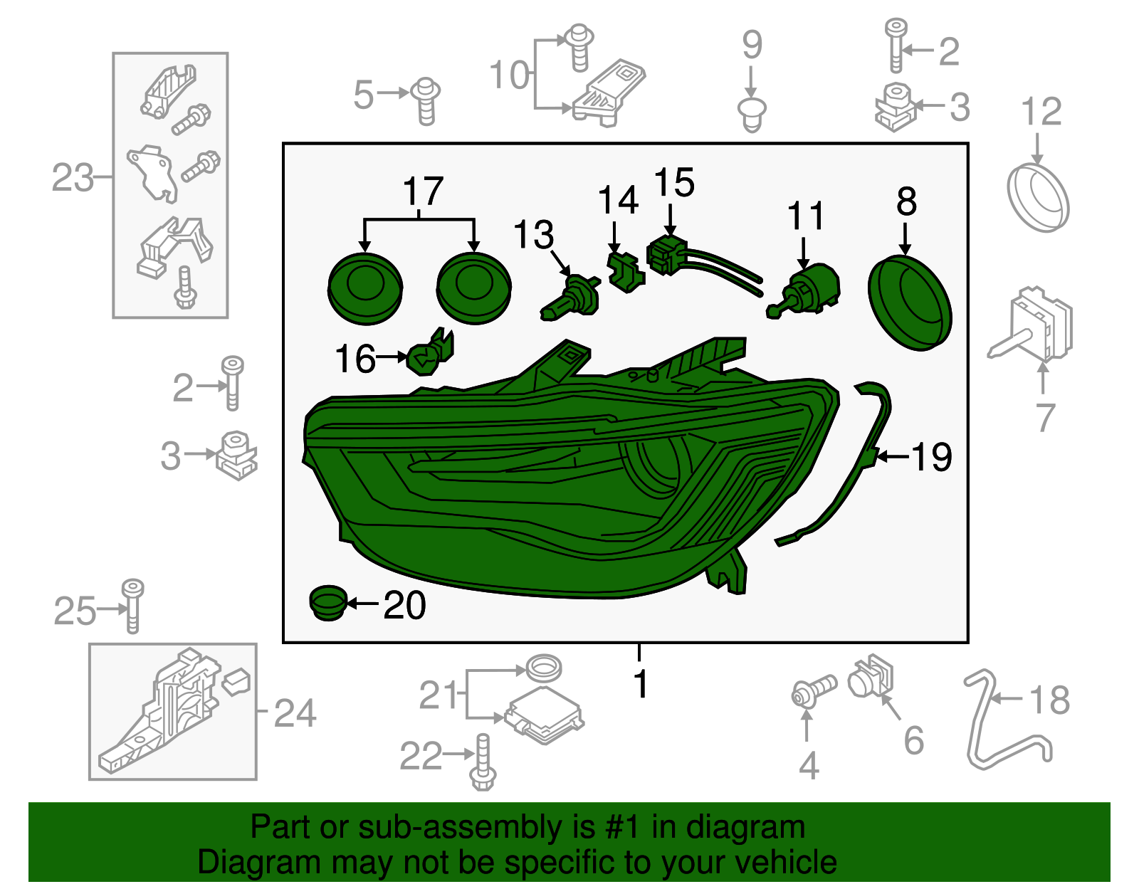 4G0-941-043-H - Headlamp Assembly 2016-2018 Audi | Audi OEM Parts Guy