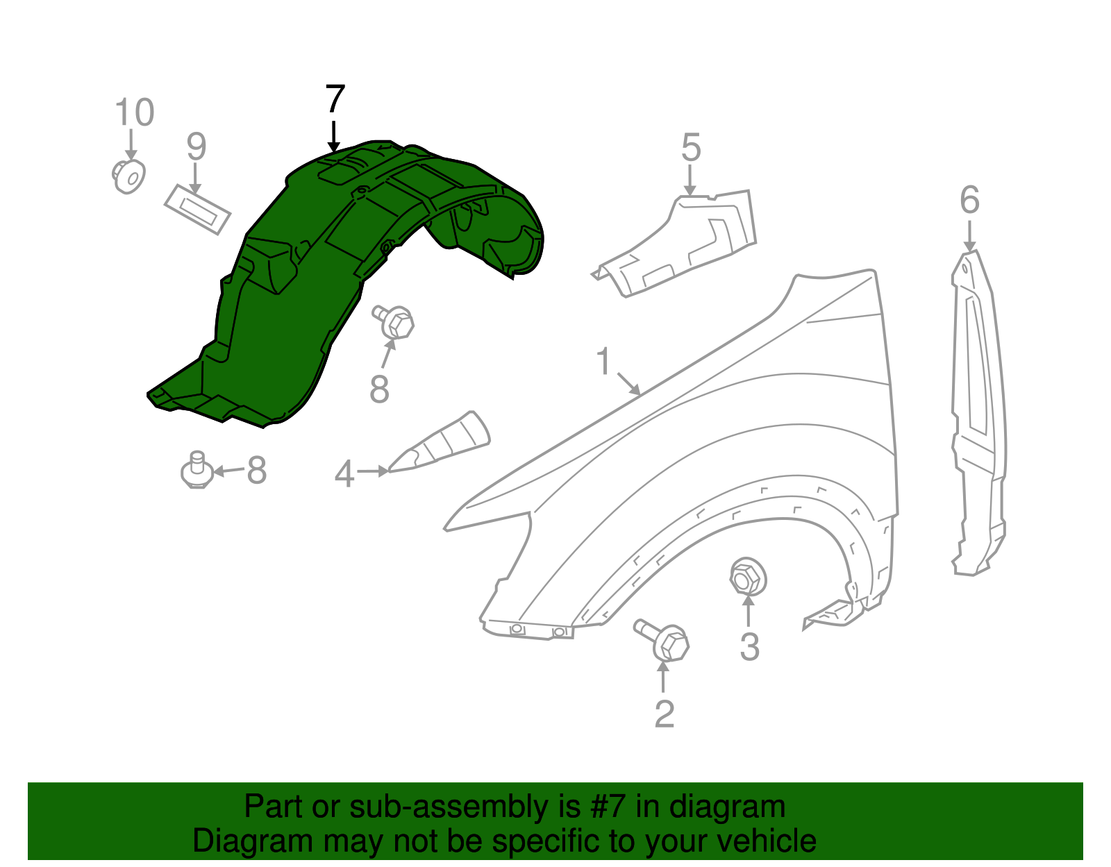 86812-2J000 - Fender Liner 2009 Kia Borrego | Kia.Parts Store