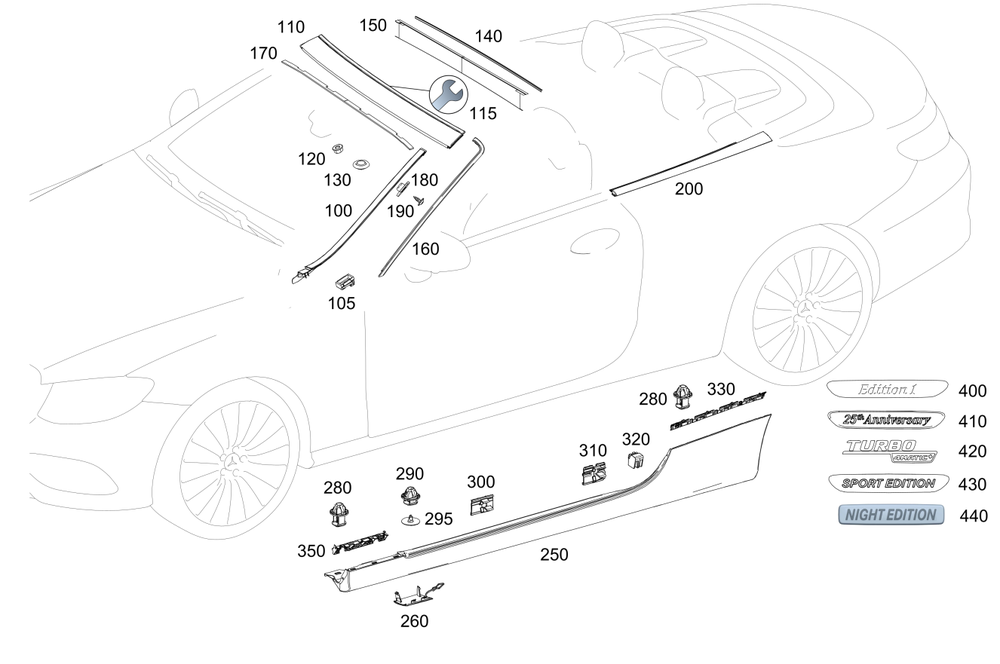 205-673-05-00 - Repair Kit, Bracing 2015-2026 Mercedes-Benz | Mercedes ...