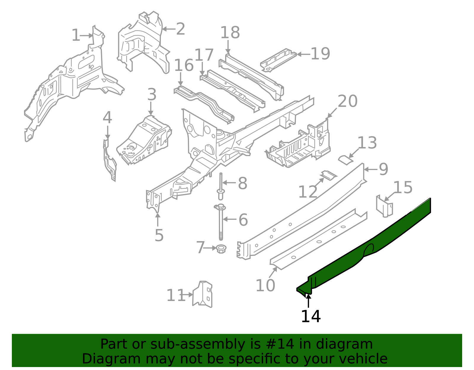 LK4Z-6110120-C - Inner Rail 2015-2019 Ford | Big 3 Auto Parts